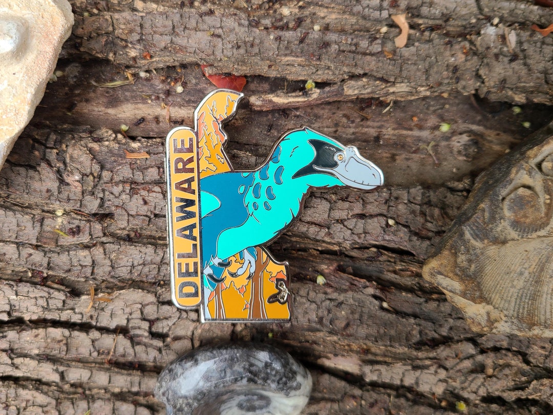 Dinosaur Roadtrip PIN - Delaware's Dryptosaurid - Etsy