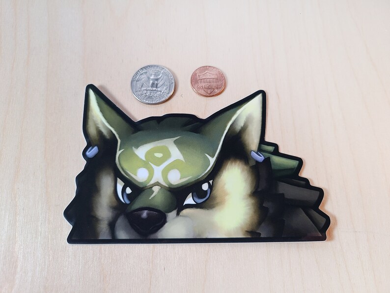 Wolf Link Peeker Sticker - Etsy