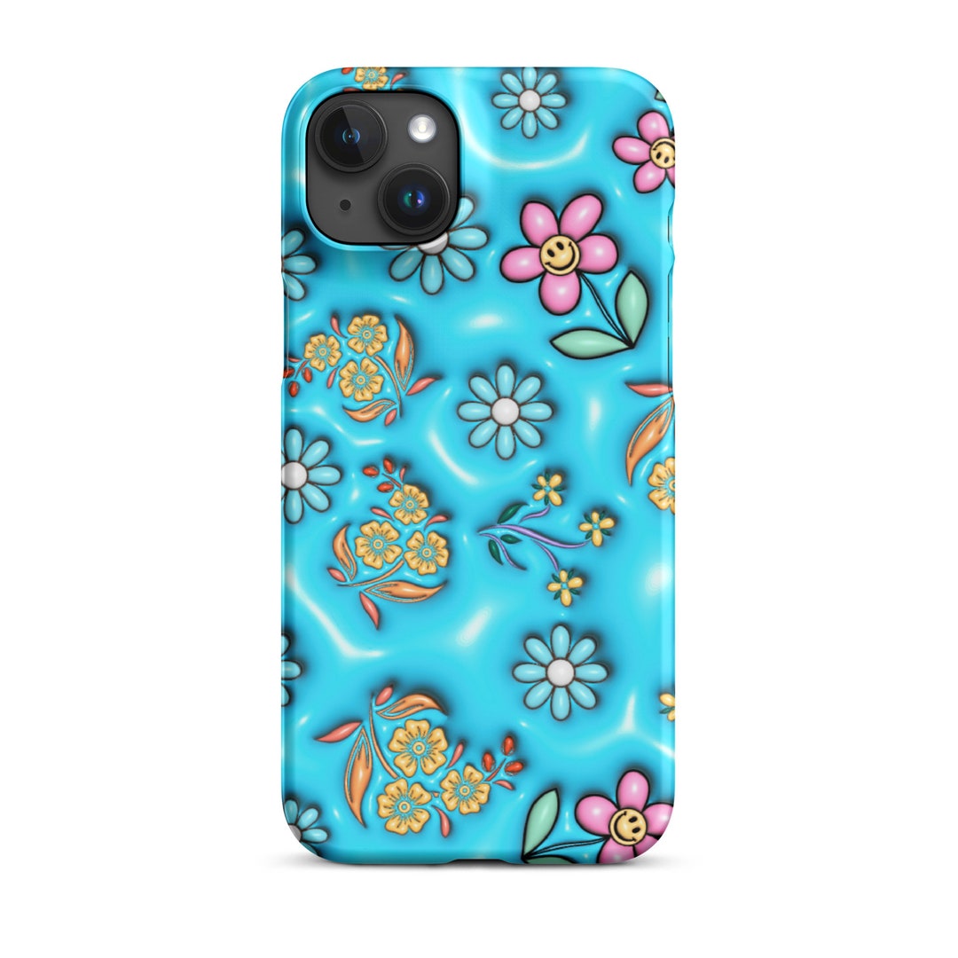 Elegance Blooms 3D Inflated Flower Pattern iPhone Snap Case iPhone SE X ...