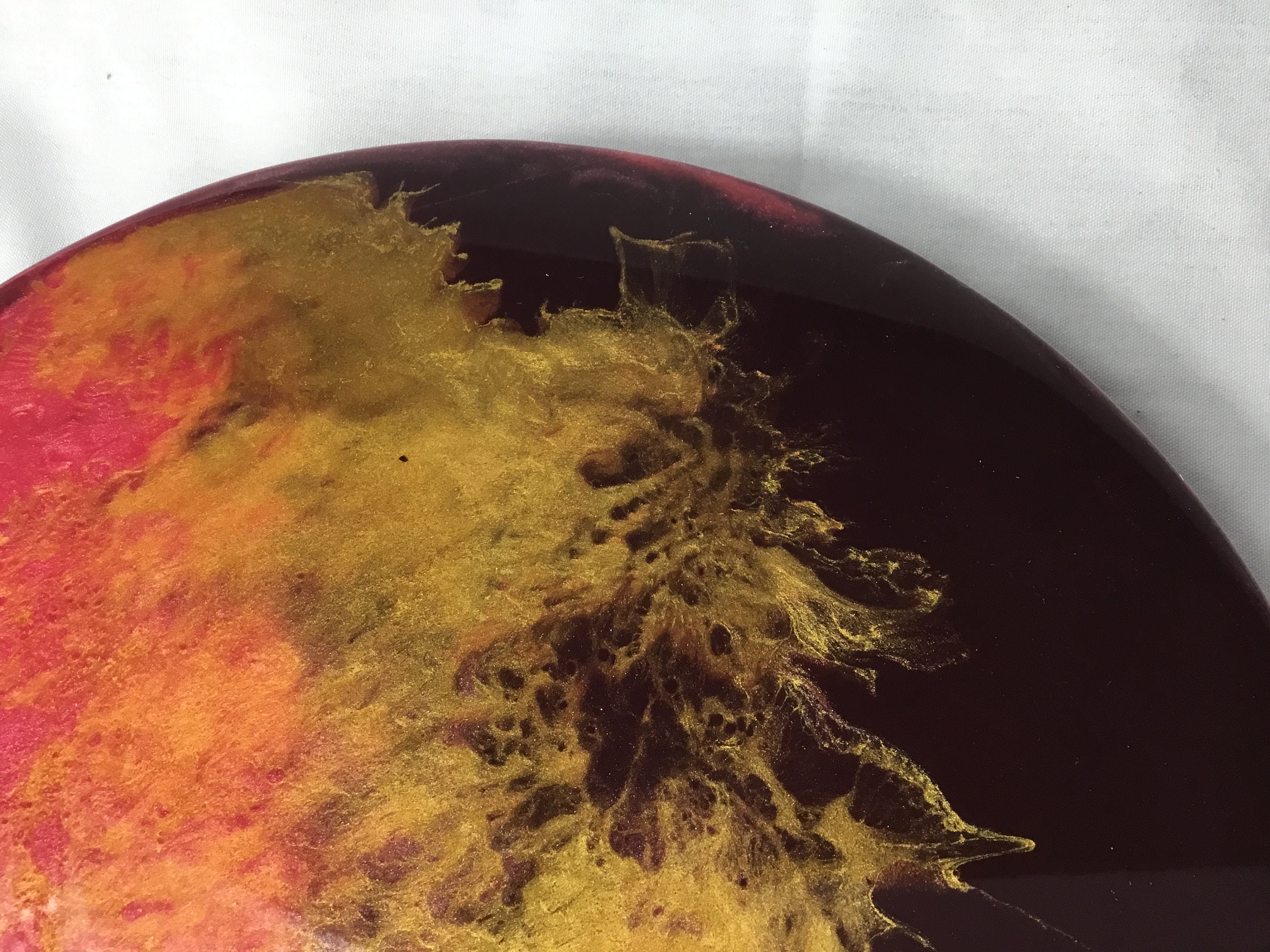 8.5 Circle Solid Wood Resin Art Abstract Art Resin | Etsy