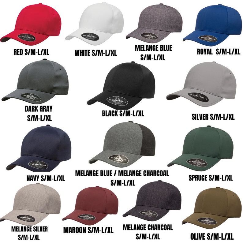 180 Flexfit Delta Seamless Customized Embroidered Hats With | Etsy