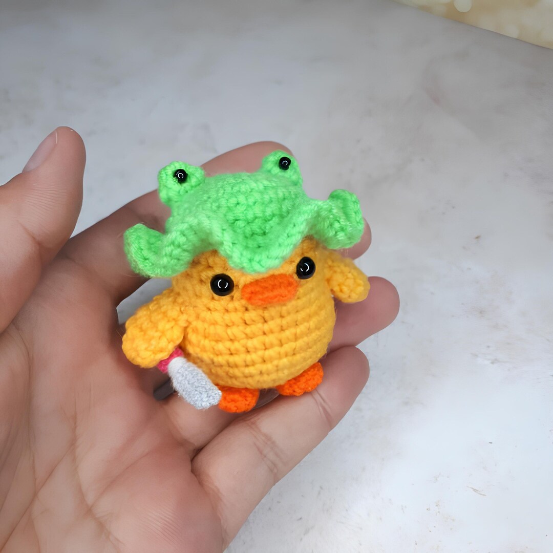 Crochet Duck With Knife Plush, Amigurumi Crochet Plushie Toy, Meme Gift ...