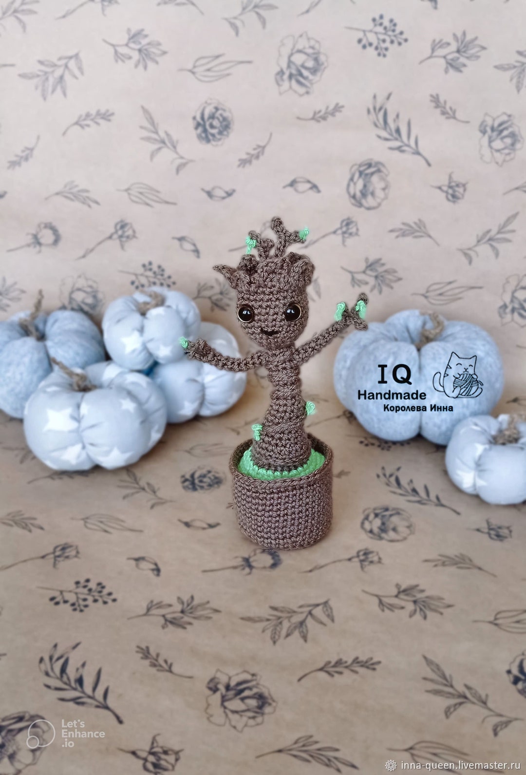Baby Groot Plush Crochet Stuffed Toy, Kawaii Plushie - Etsy