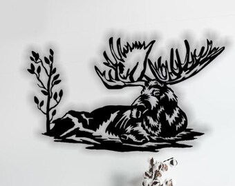 Nature Moose Welcome Wall Panel Lasercut File 3D Puzzle | Etsy