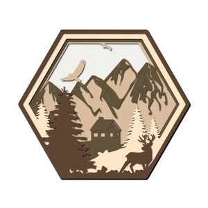 9 Designs Hexagon Shadow Box Bundle SVG, 5 Layer Art Piece Laser Ready ...