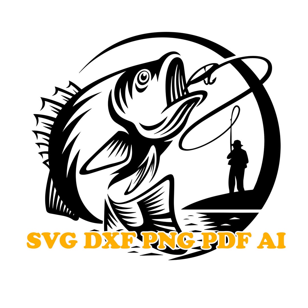 Fishing SVG Fisherman Catching Fish SVG EPS Png Pdf Cut - Etsy