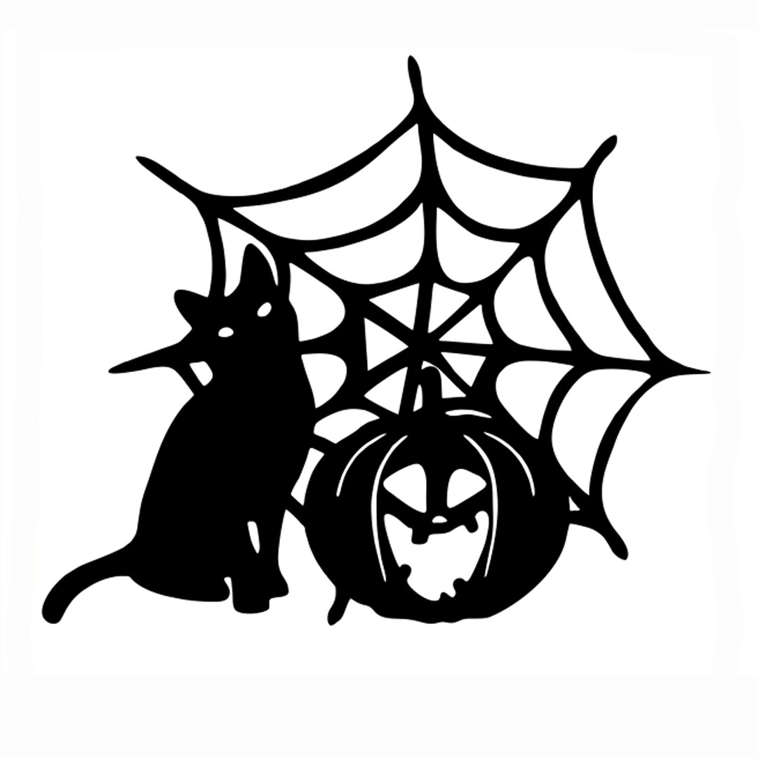 Halloween, Cat, Spider Web, Pumpkin, Wall Panel, Lasercut File, 3D ...