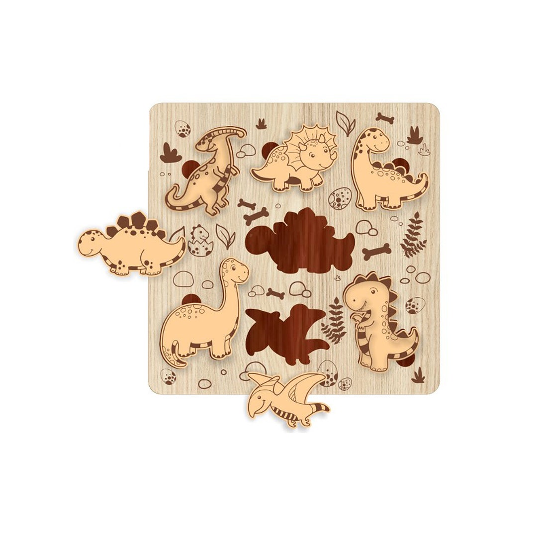 Dinosaurs Svg, Laser Cut PUZZLE File Svg Templates Cnc and Puzzle ...