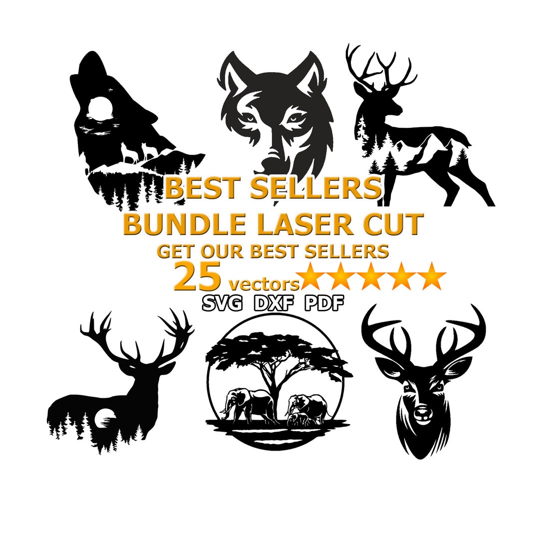 25 Laser Cut Store Bundle Svg Laser Cut File Bundle Animal Files Panno ...