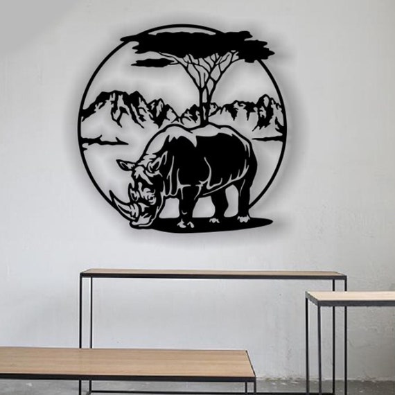 Rhinoceros Wall Panel Lasercut File 3D Puzzle Vector | Etsy