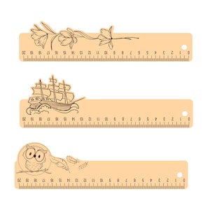 Set of 6 Rulers, Lasercut File, 3D Puzzle, Vector, Laser Cut Vector ...