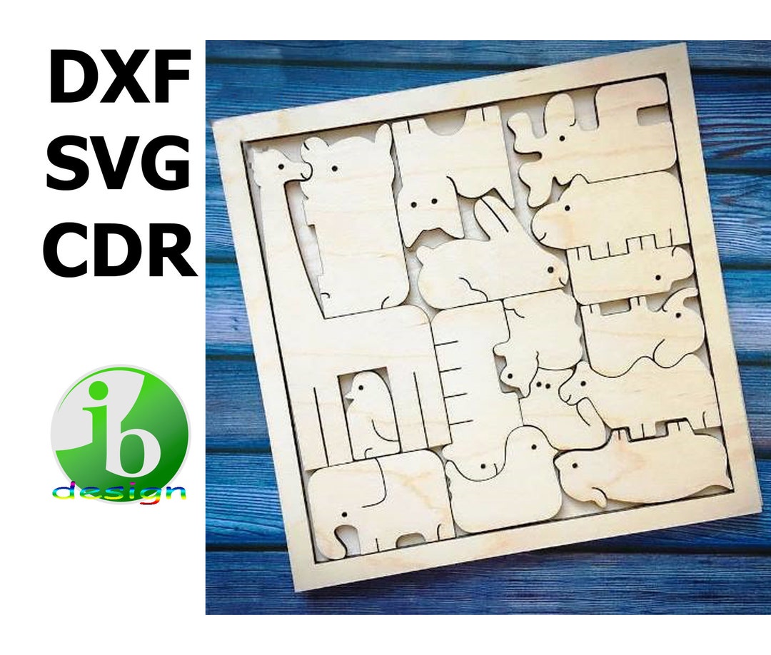 Kids Puzzles, Animals, Lasercut File, 3D Puzzle, Vector, Laser Cut ...