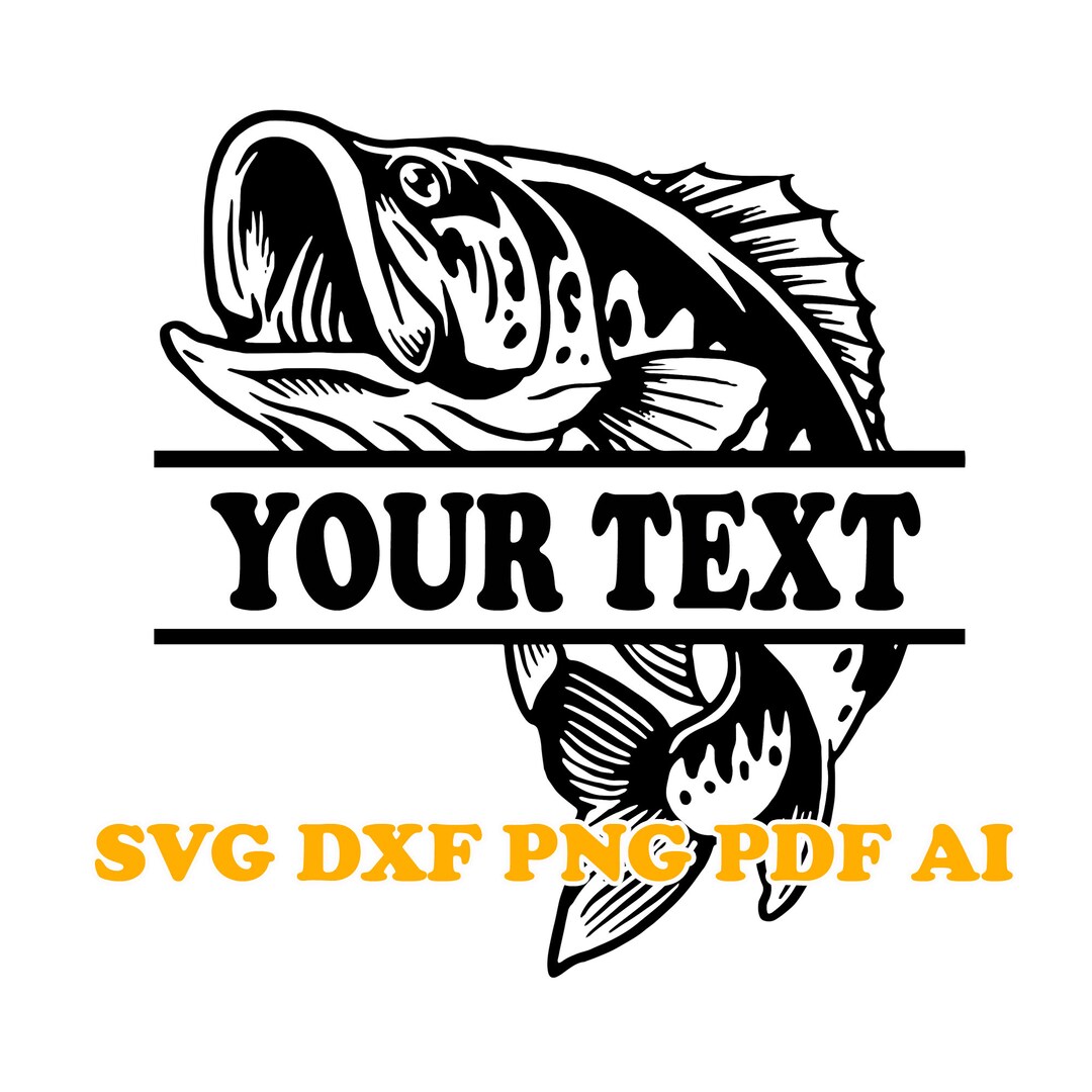 Bass Fishing Monogram Svg, Fishing Svg, Bass Name Fish Svg, Bass ...