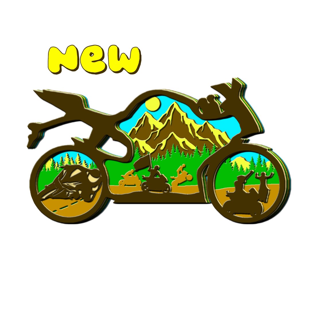 Motorcycle 7 Layer Art Piece SVG, Pdf, Dxf, Eps, Multi-layer File ...