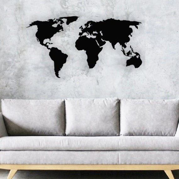 World map wall panel lasercut file 3D Puzzle vector laser | Etsy