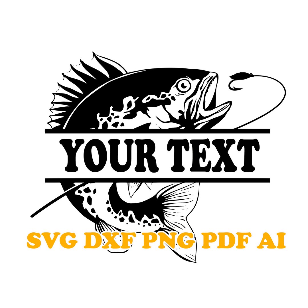 Bass Fishing Monogram Svg, Fishing Svg, Bass Name Fish Svg, Bass ...