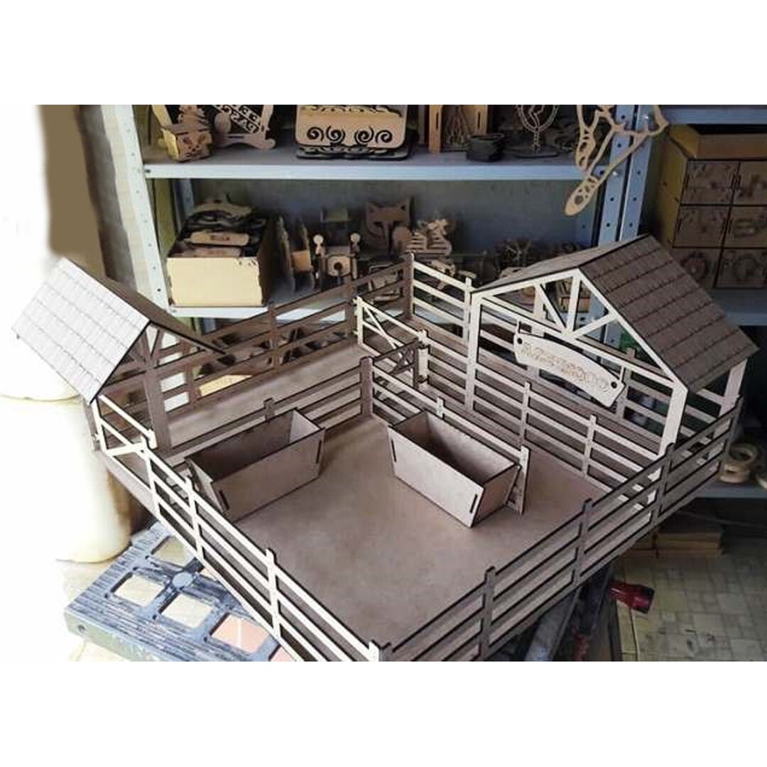 Farm With Cows, Lasercut File, 3D Puzzle, Vector, Laser Cut, Vector ...