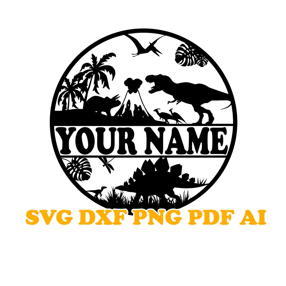 Dinosaur Monogram Svg, Dinosaur Nursery Name Sign, Laser Cut File SVG ...
