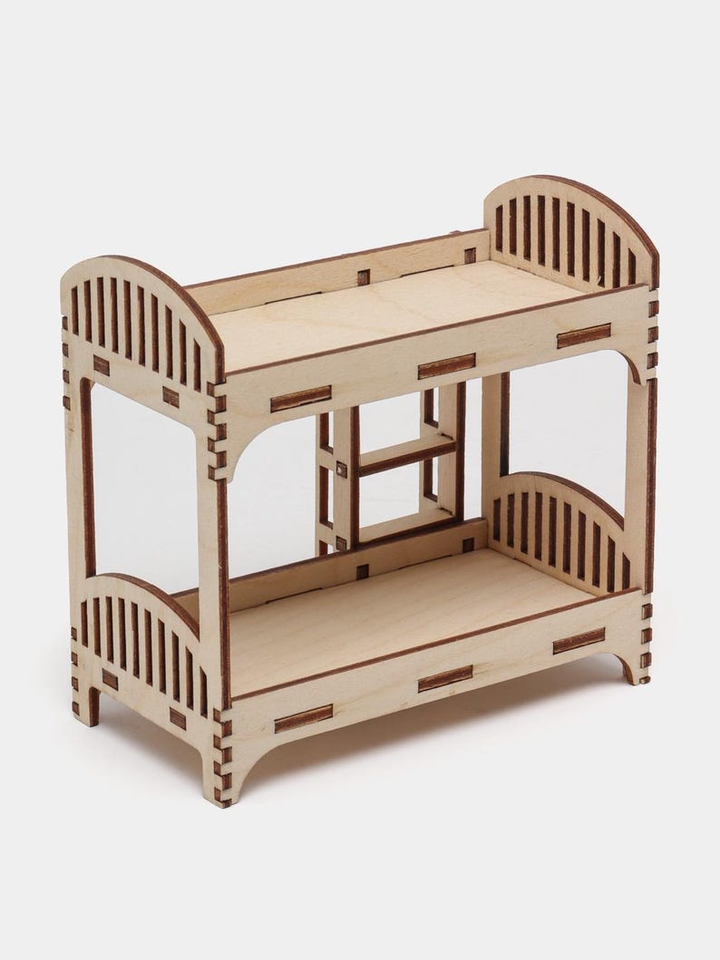 Bunk Bed, for a Doll, Bed Lasercut File, 3D Puzzle, Laser Cut Vector ...