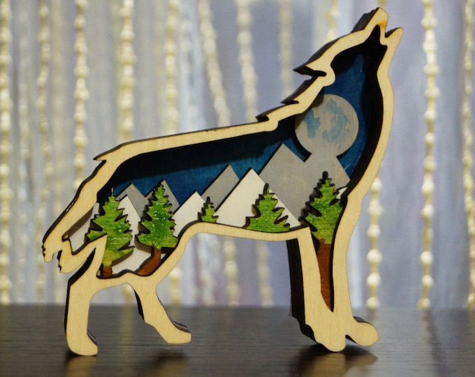 Wolf 5 Layer Art Piece SVG, PDF, DXF, Ai, Multi-layer File, Digital ...