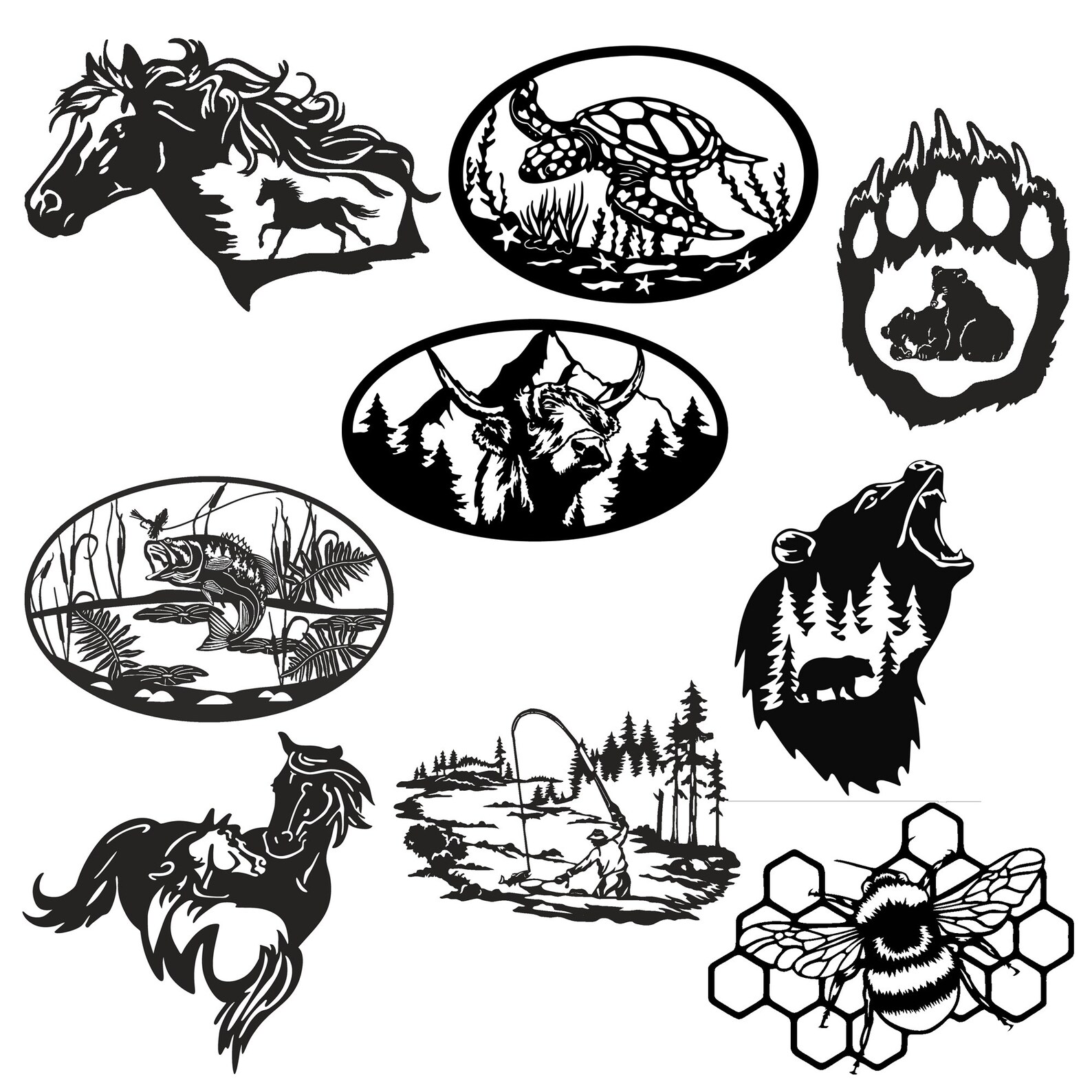 25 laser Cut Store Bundle svg laser Cut File Bundle Fichiers animaux ...