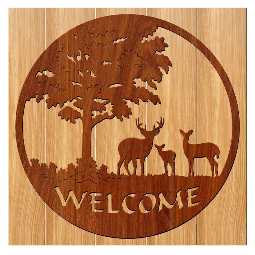 Deers Svg, Welcome Svg, Deer Wall Panel, Deer Lasercut File, Deer Svg ...