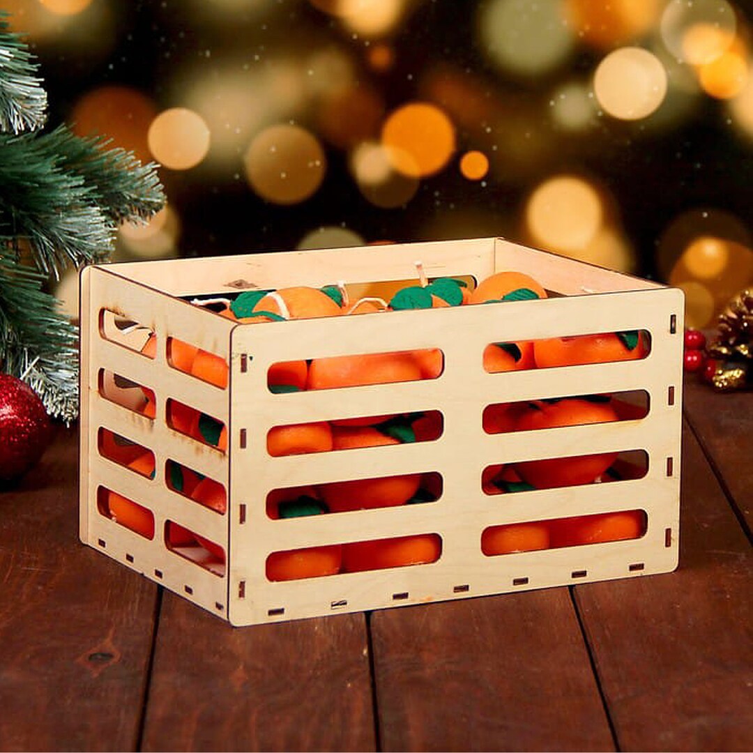 Fruit Box SVG 3 Sizes, Fruit Basket SVG, Candy Box Basket Svg, Wooden ...