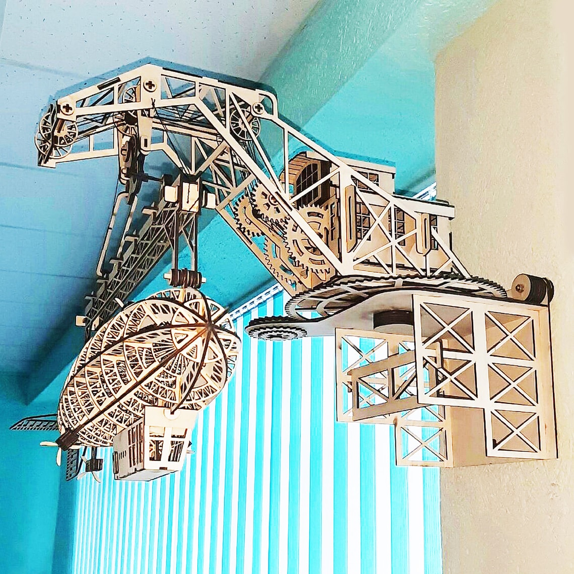 Airship Laser Cut SVG, Wooden Airship, 3D Room Decor Wooden Airship ...