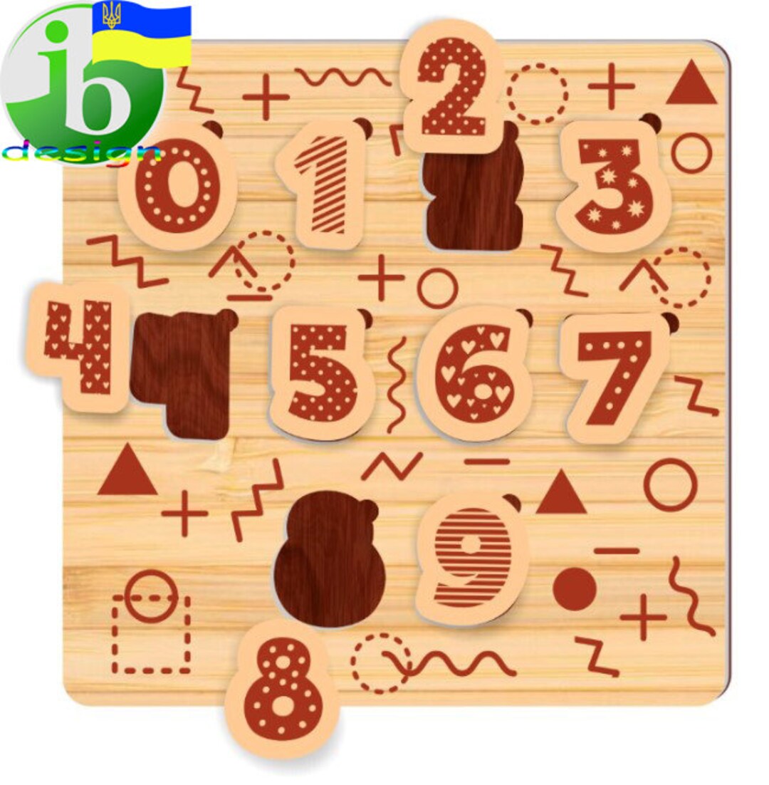 Puzzle Numbers SVG, Educational Kids Puzzle Svg, Laser Cut Educational ...