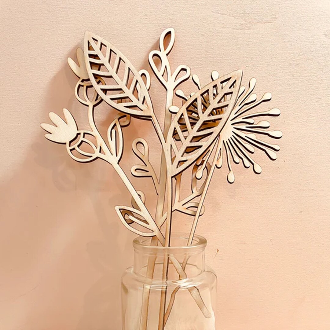 Wildflowers SVG Bundle, Eps Dxf Pdf Png, Flowers Bouquet for Mom, Wood ...