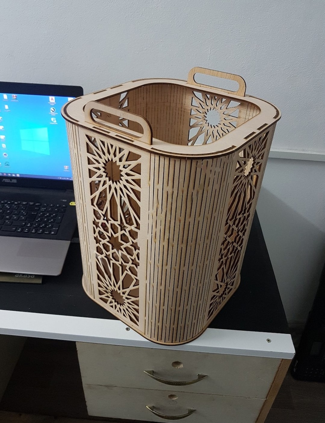 Trash Can SVG, Lasercut File, 3D Puzzle, Vector, Laser Cut, Vector ...