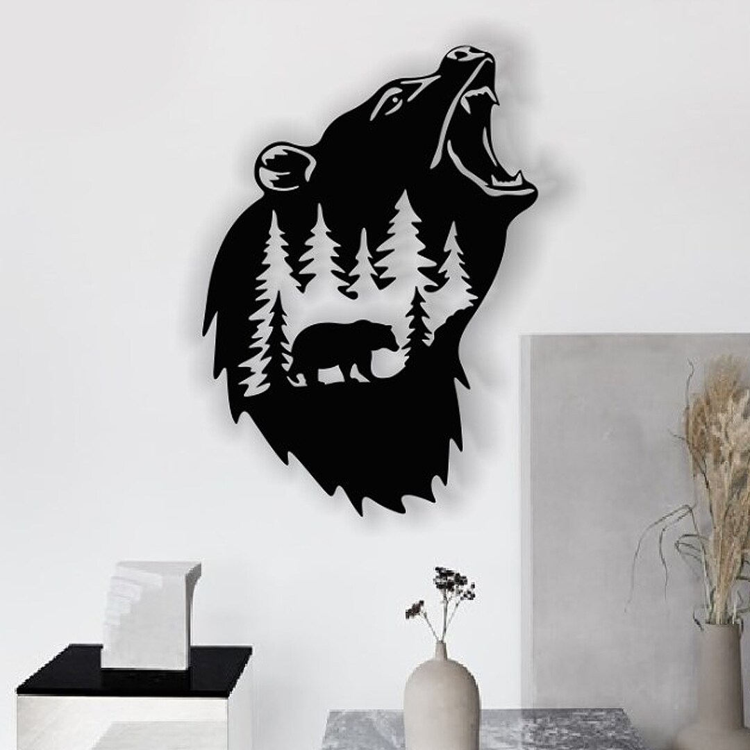 Bear, Panels on the Wall, Lasercut File, 3D Puzzle, Vector, Laser Cut ...