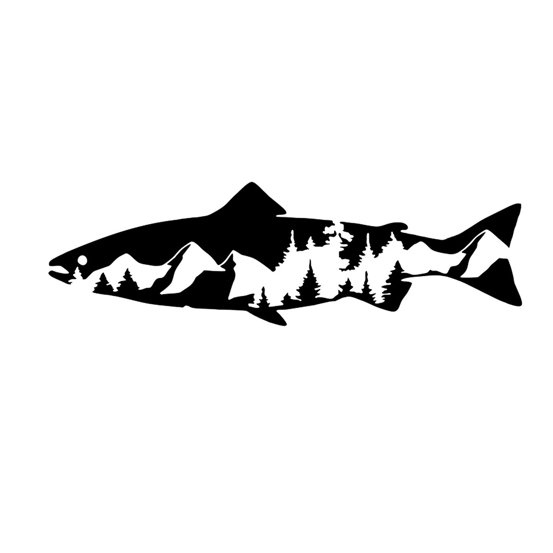 Salmon Svg, Fish and Mountain Wall Panel, Lasercut File, Salmon ...