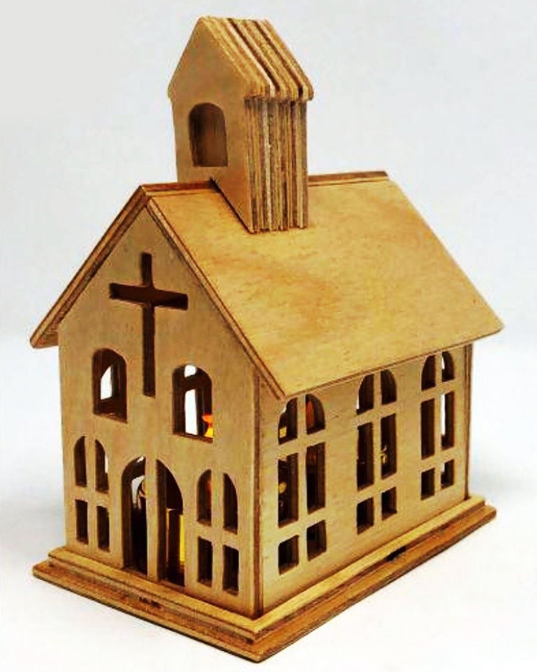 Church, Lasercut File, 3D Puzzle, Vector, Laser Cut Vector, Glowforge ...