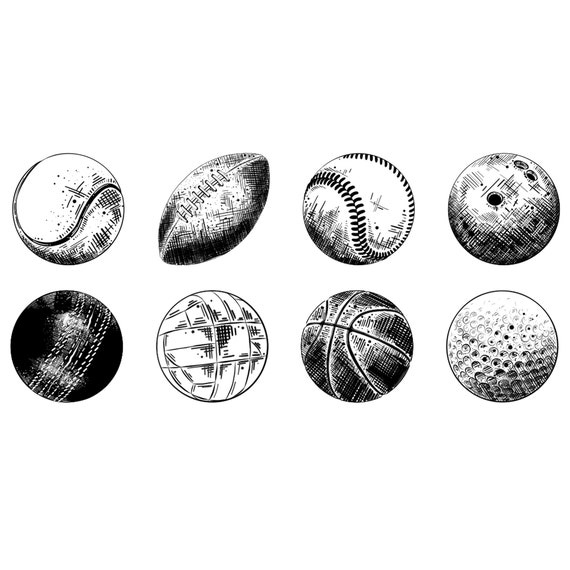 Set of 8 Sports Balls Wall Panel Lasercut File 3D Puzzle | Etsy