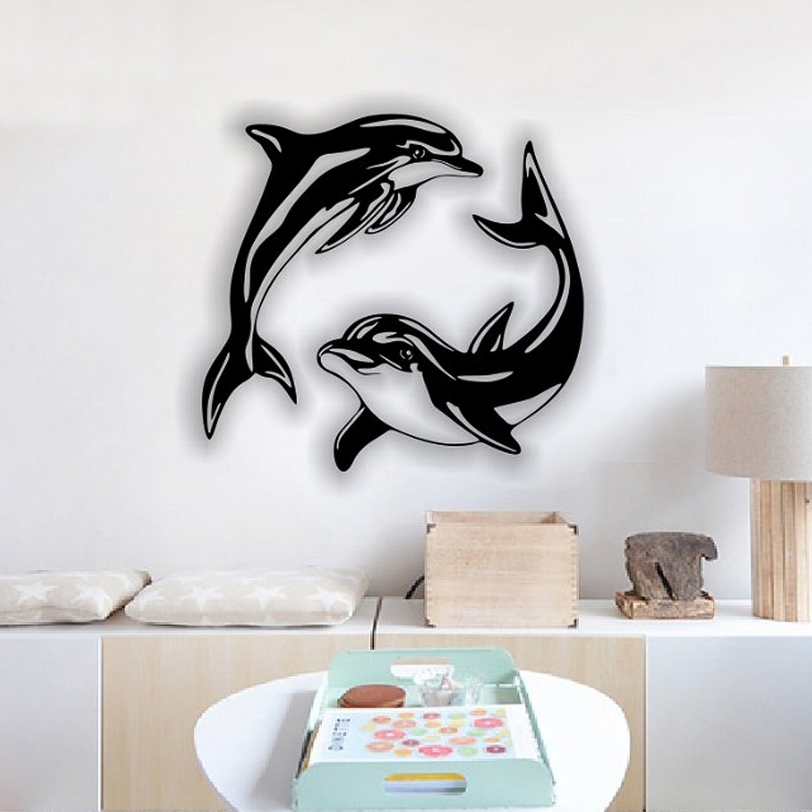 Dolphins Wall Panel Lasercut File 3D Puzzle Vector Laser - Etsy