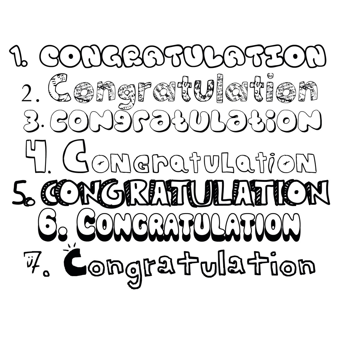Congratulations in a Beautiful Font, Happy Birthday, Cartoon Fonts ...
