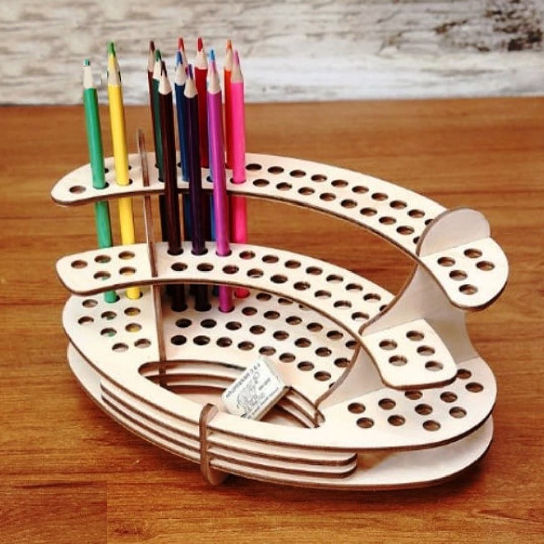 Pencil Holder Svg, Lasercut File, 3D Puzzle, Vector, Laser Cut Vector ...