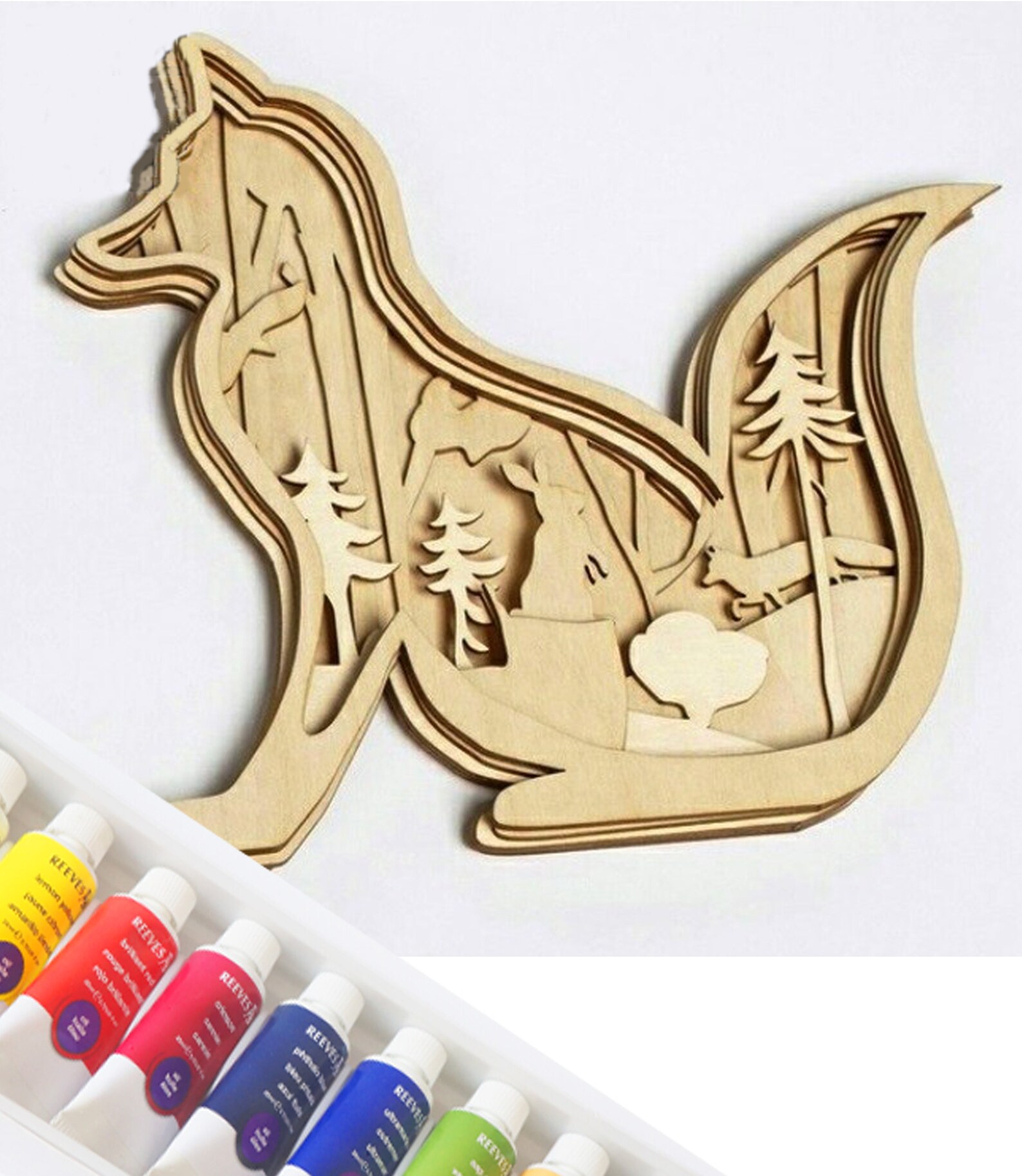 5-layer Panel Fox Lasercut File 3D Puzzle Vector Laser - Etsy