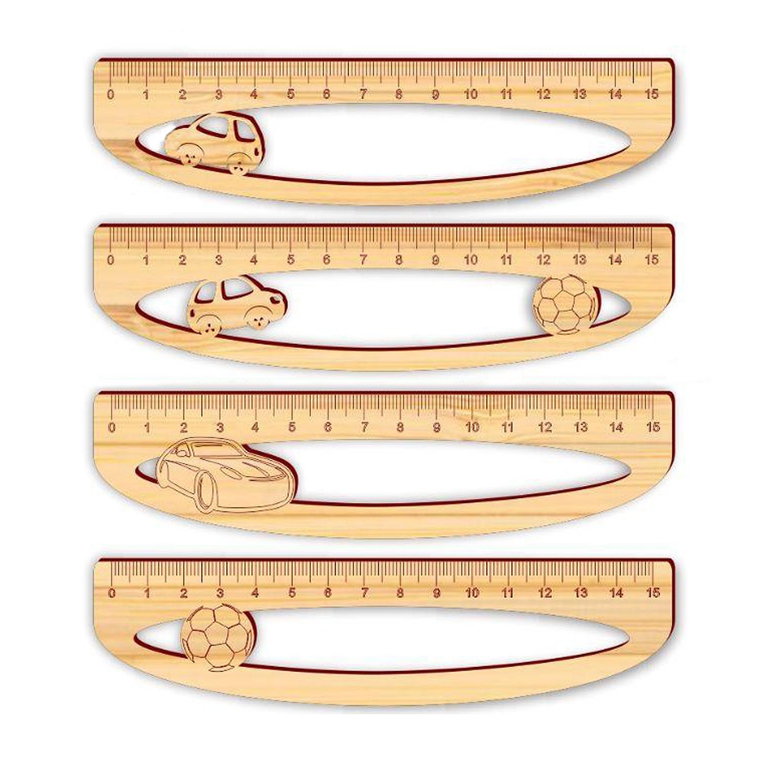 A Set of 4 Rulers Lasercut File, 3D Puzzle, Vector, Laser Cut, Vector ...