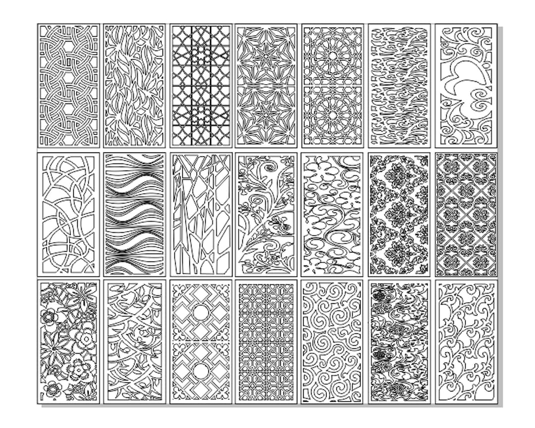 Set of Patterns, 21 Pcs, Ornaments, Lasercut File, 3D Puzzle, Vector ...