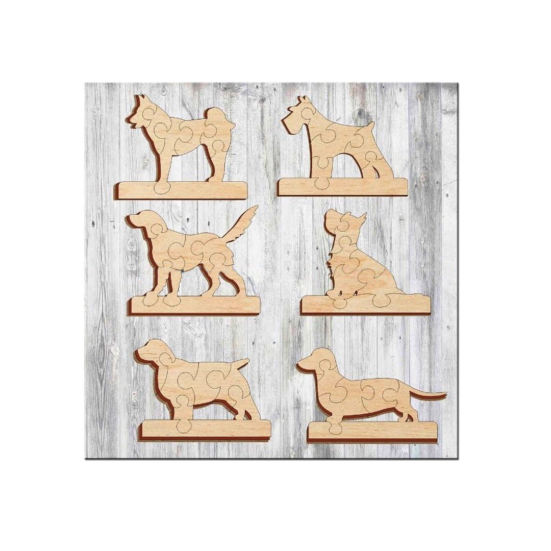 Dogs Bundle Svg, Laser Cut PUZZLE File Svg Templates Cnc and Puzzle ...