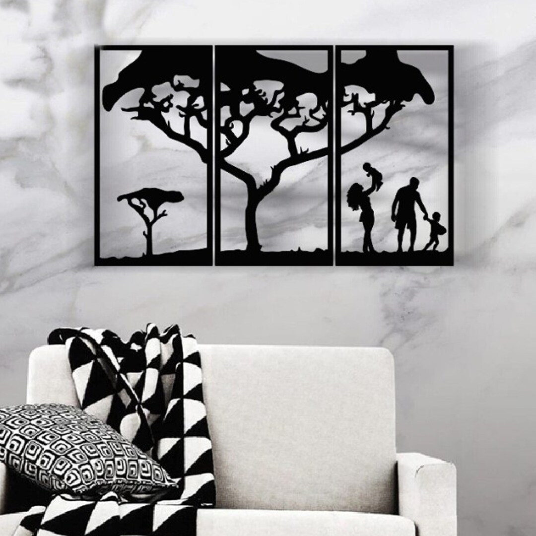 Mural on the Wall, Family, Lasercut File, 3D Puzzle, Vector, Laser Cut ...