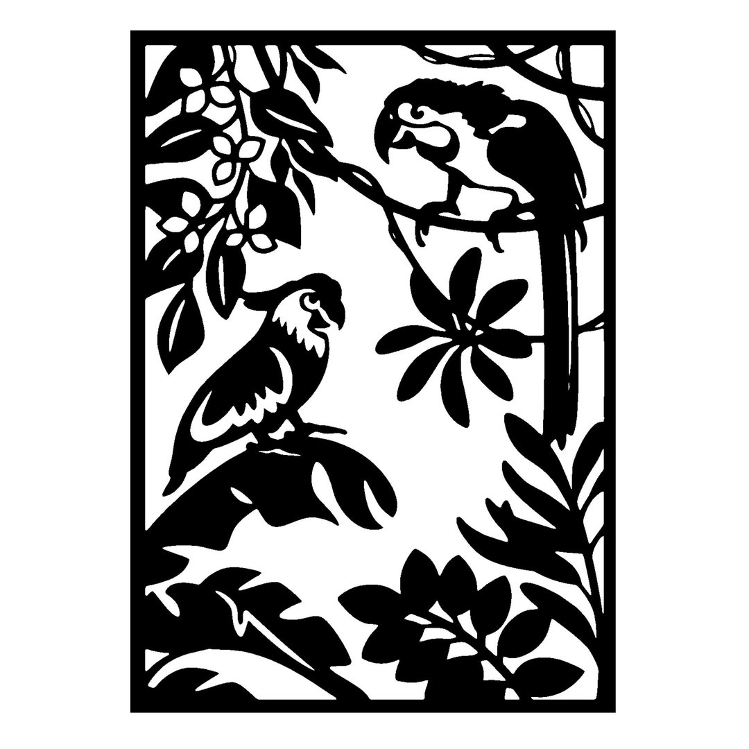 Parrots Svg, Two Parrots in Leaves Svg, Parrot Svg, Parrot Lasercut ...