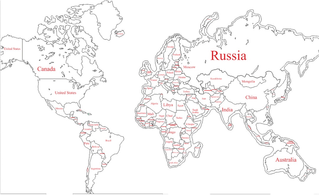 World Map, Lasercut File, 3D Puzzle, Vector, Laser Cut, Vector ...