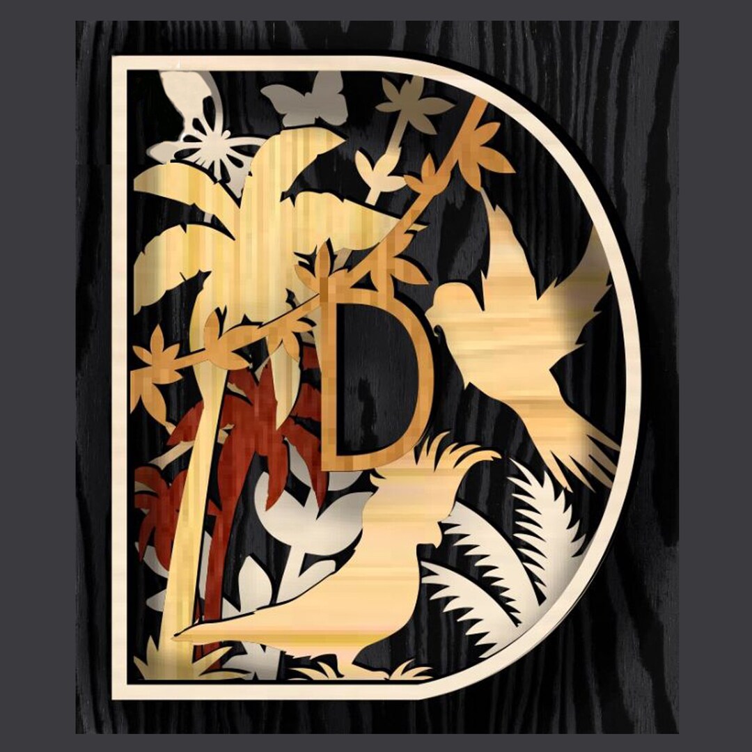 Letters Jungle Alphabet 12 Layer Art Piece SVG, PDF, DXF, Full Alphabet ...