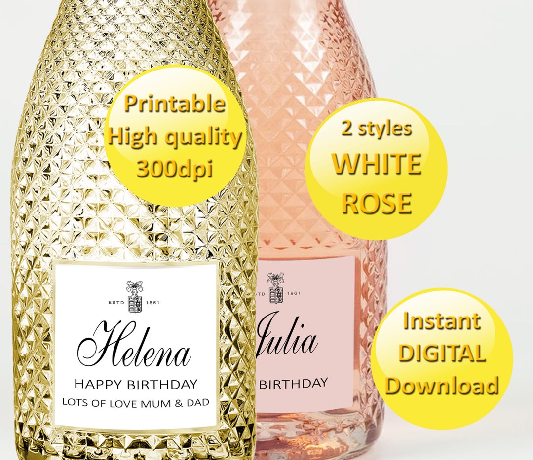 Personalized Prosecco Vector File Champagne Wine Label Printable PDF ...