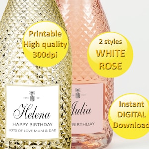 Personalized Prosecco Vector File Champagne Wine Label Printable PDF ...