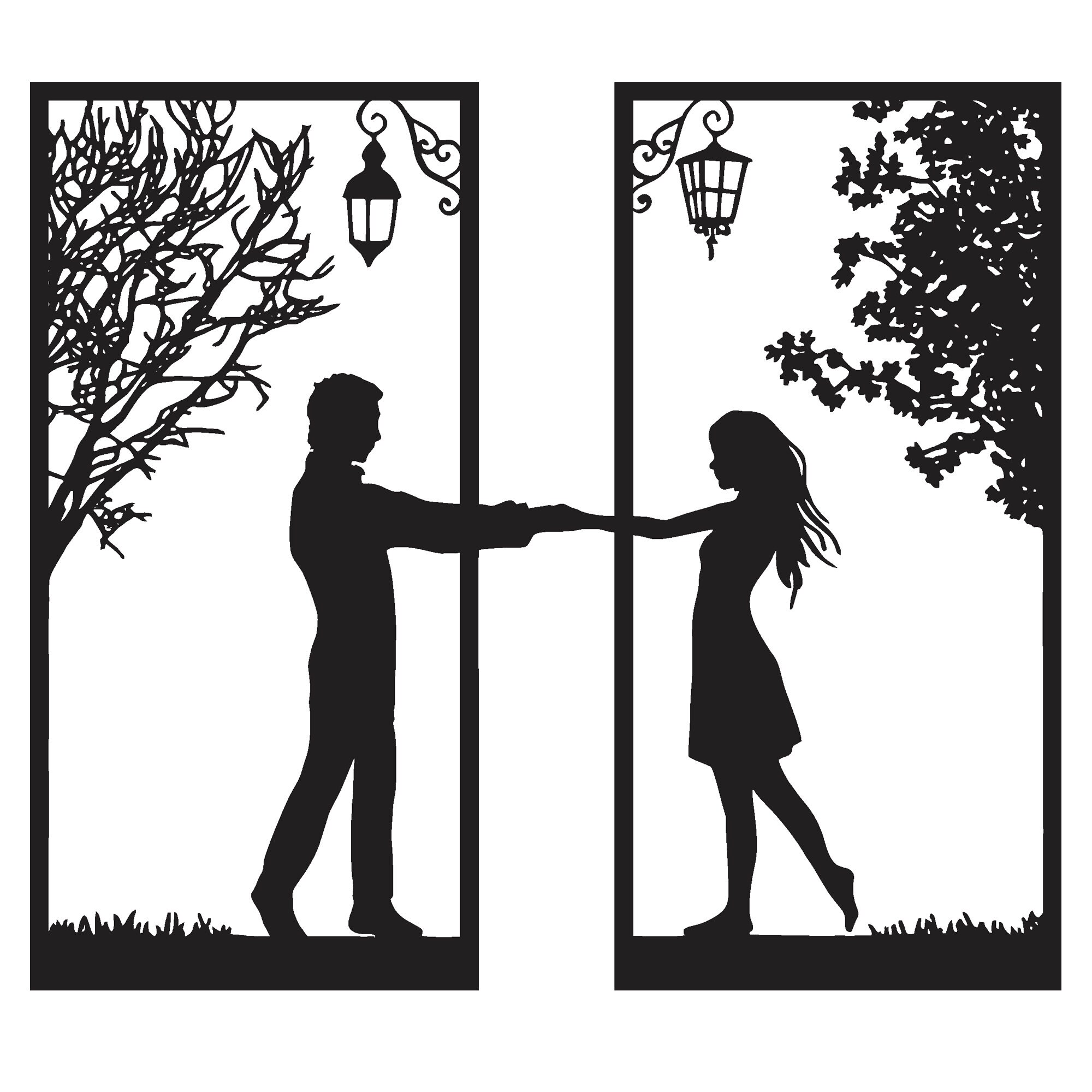 Couple in Love, Wall Panel, Lasercut File, 3D Puzzle, Vector, Laser Cut ...