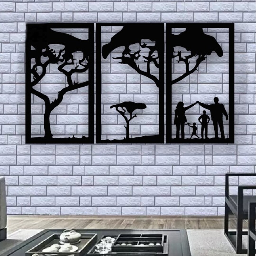 Mural on the Wall, Family, Lasercut File, 3D Puzzle, Vector, Laser Cut ...